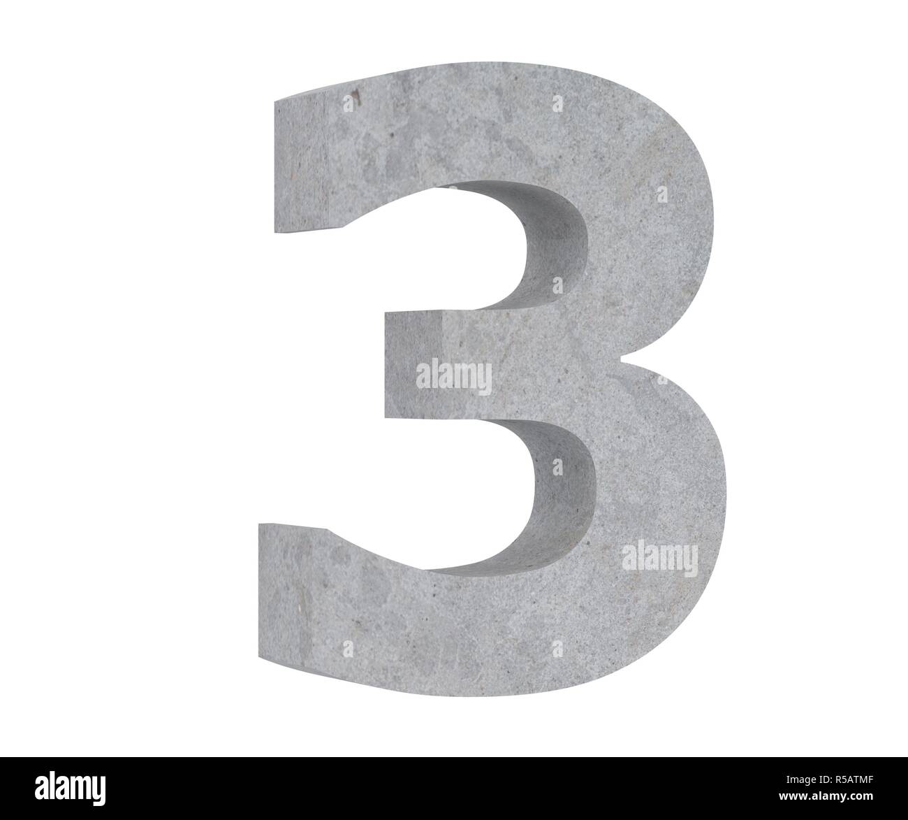 3D rendering concrete number 3 three. 3D render Illustration Stock ...