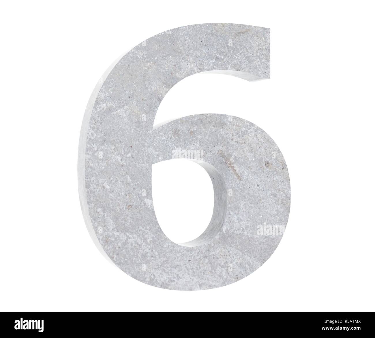 3D rendering concrete number 6 six. 3D render Illustration Stock Photo ...