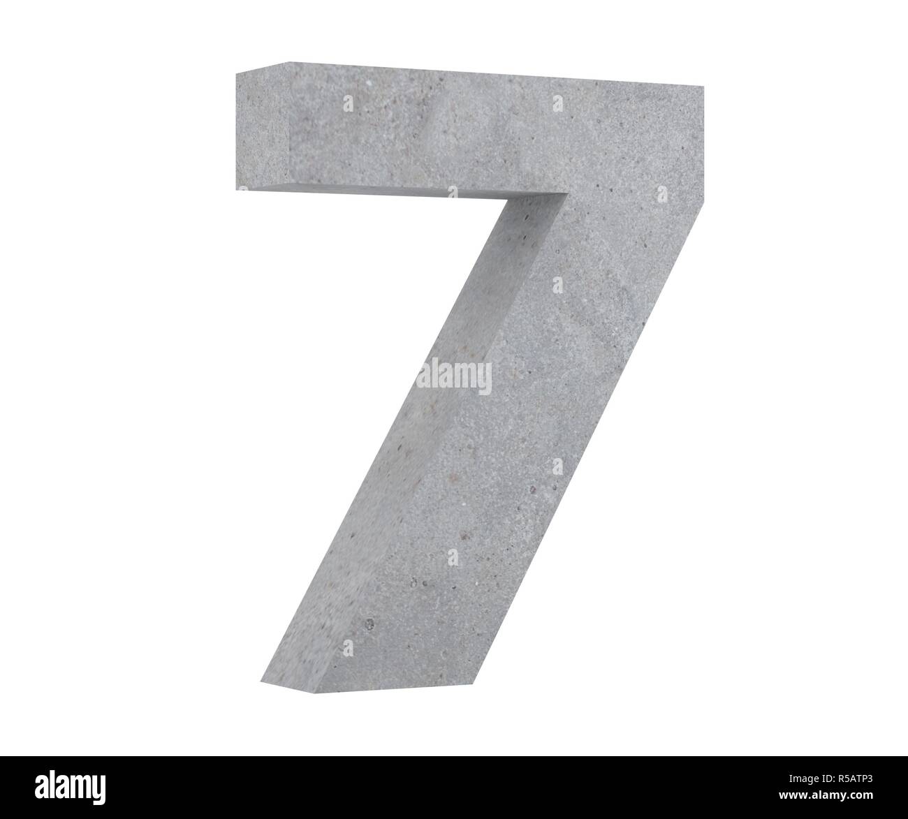 3D rendering concrete number 7 seven. 3D render Illustration Stock ...