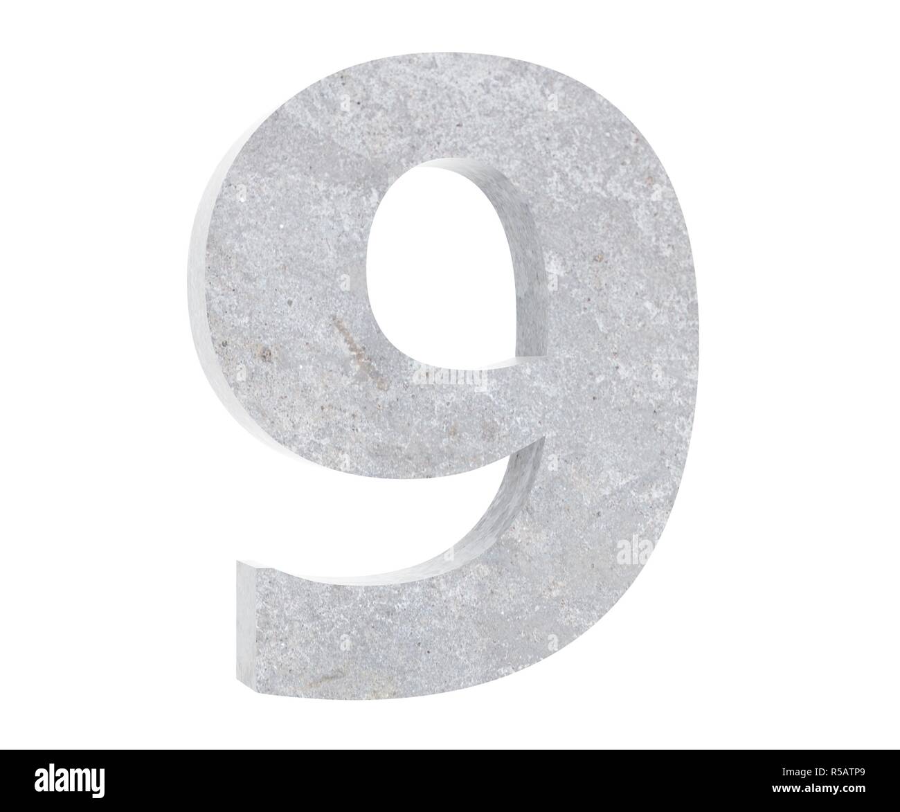 3D rendering concrete number 9 nine. 3D render Illustration Stock Photo ...