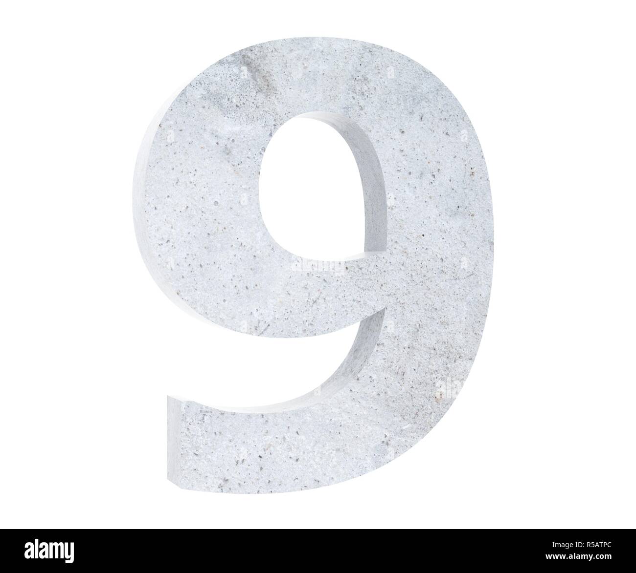 3D rendering concrete number 9 nine. 3D render Illustration Stock Photo ...