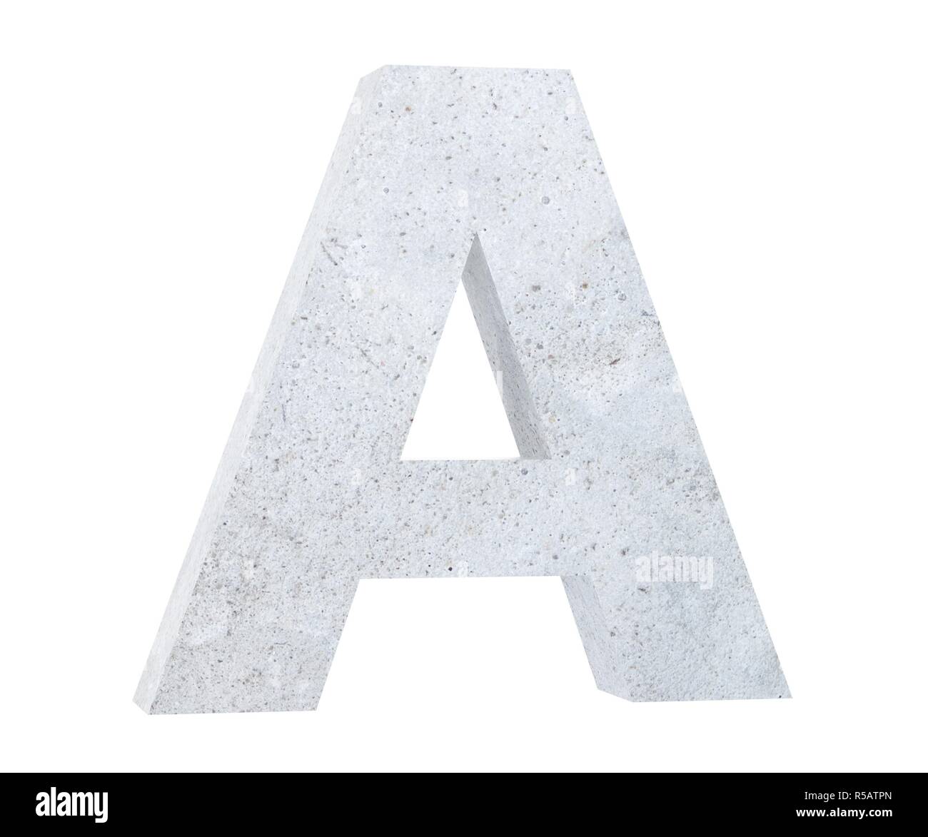 Concrete Capital Letter - A isolated on white background. 3D render ...