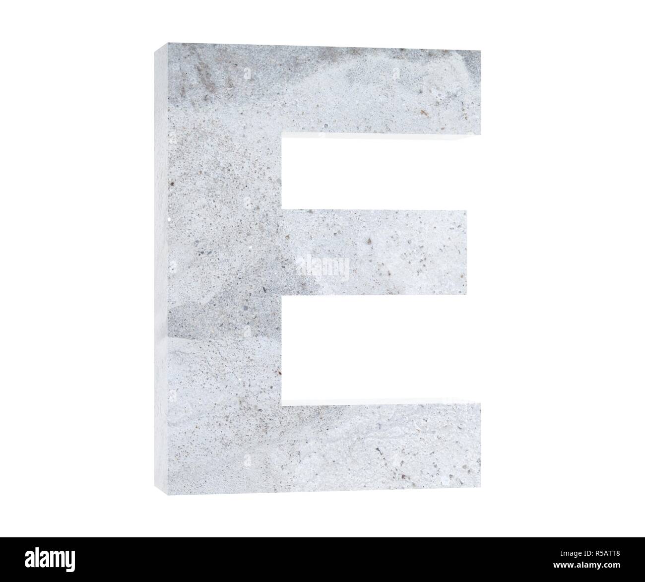Concrete Capital Letter - E isolated on white background. 3D render ...