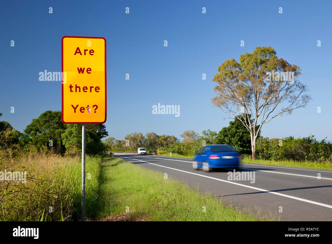 Are we there yet road sign hi-res stock photography and images - Alamy