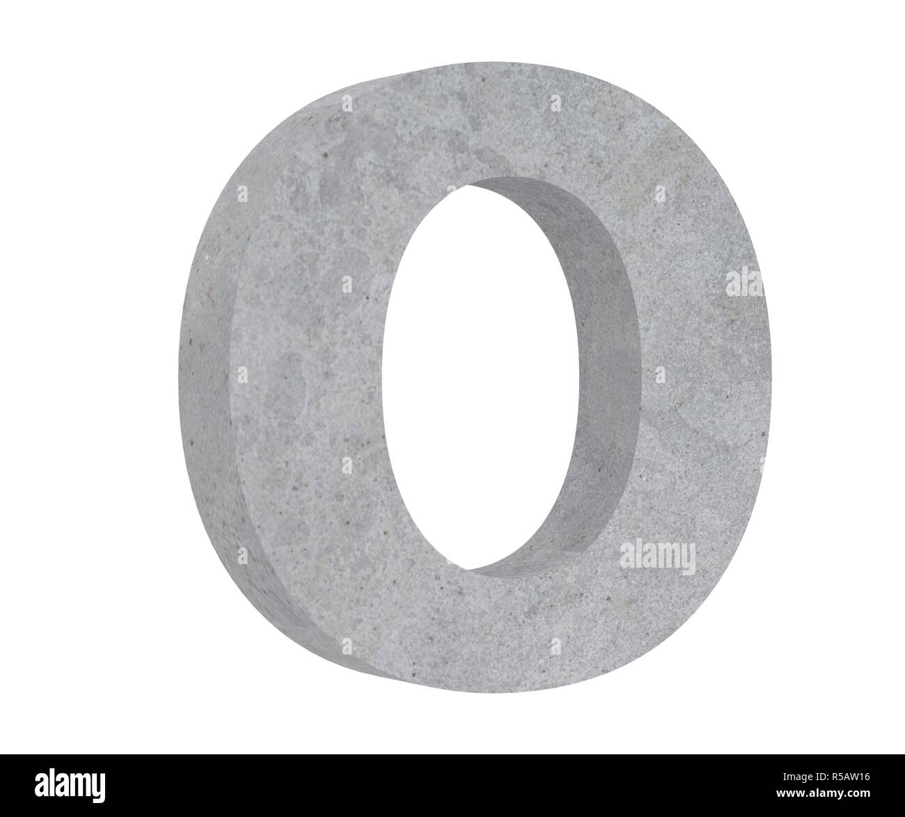 Concrete Capital Letter - O isolated on white background. 3D render ...