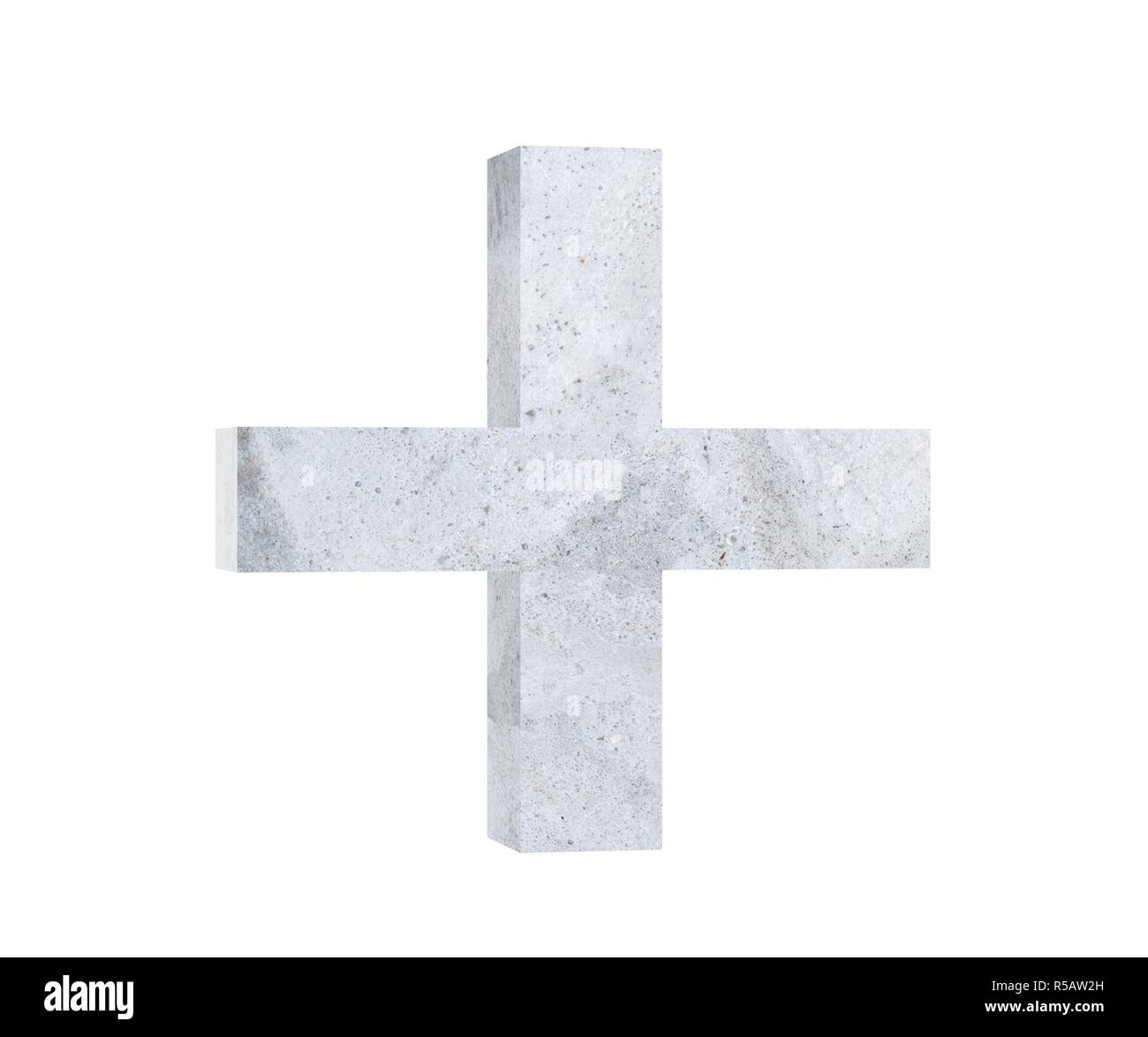 3D rendering concrete symbol - plus. 3D render Illustration Stock Photo ...