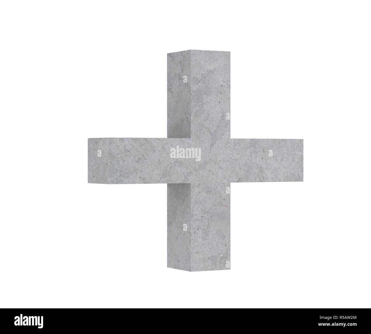 3D rendering concrete symbol - plus. 3D render Illustration Stock Photo ...