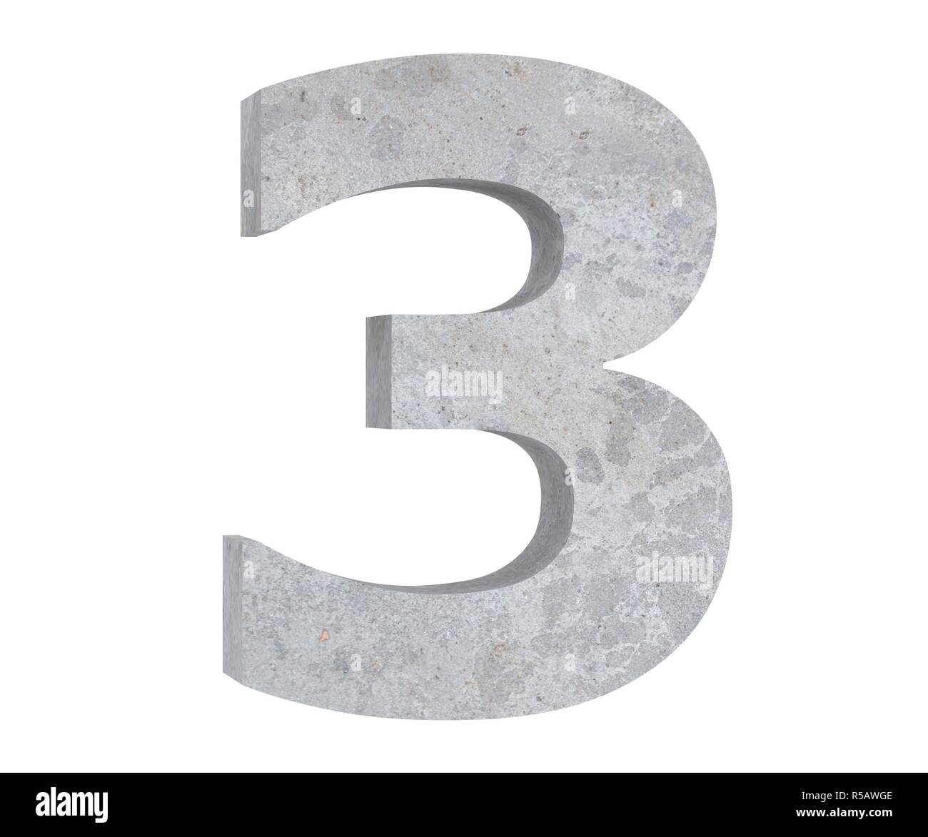 3D rendering concrete number 3 three. 3D render Illustration Stock ...