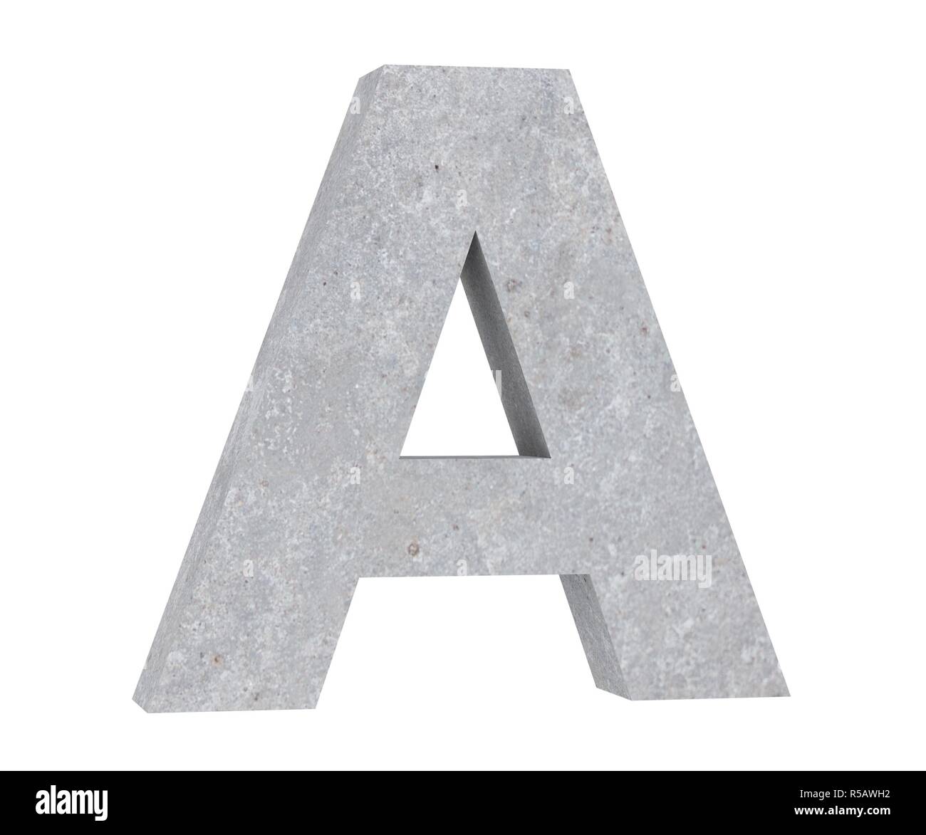 Concrete Capital Letter - A isolated on white background. 3D render ...