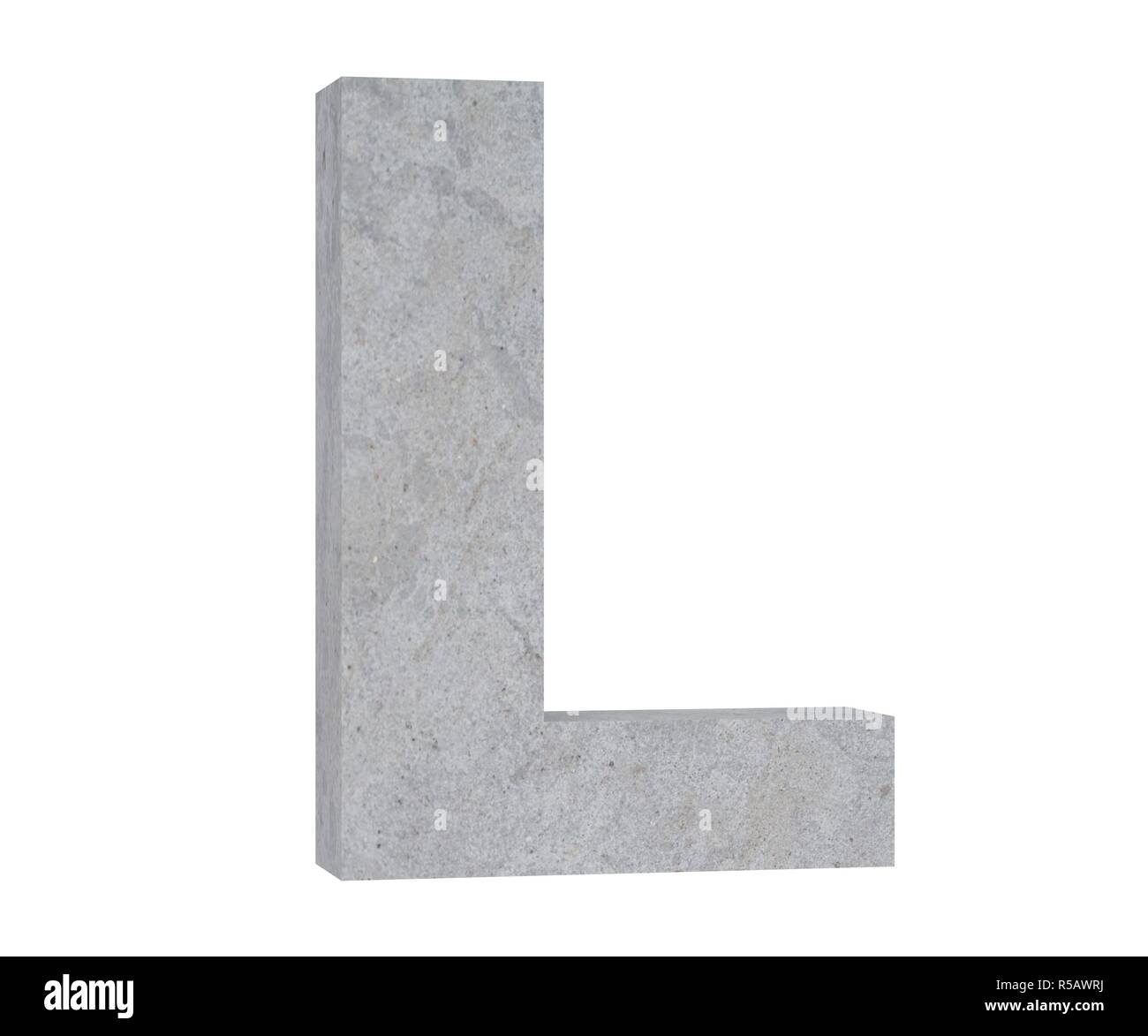 Concrete Capital Letter - L isolated on white background. 3D render ...