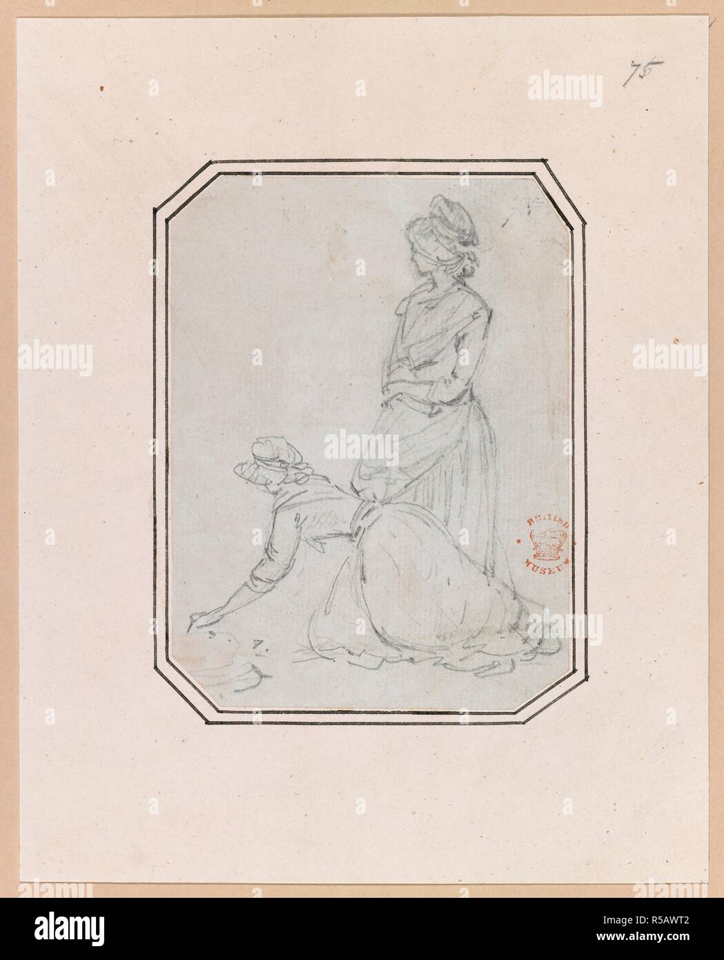 Two women. Sketches and coloured drawings made by J. Webber, during ...