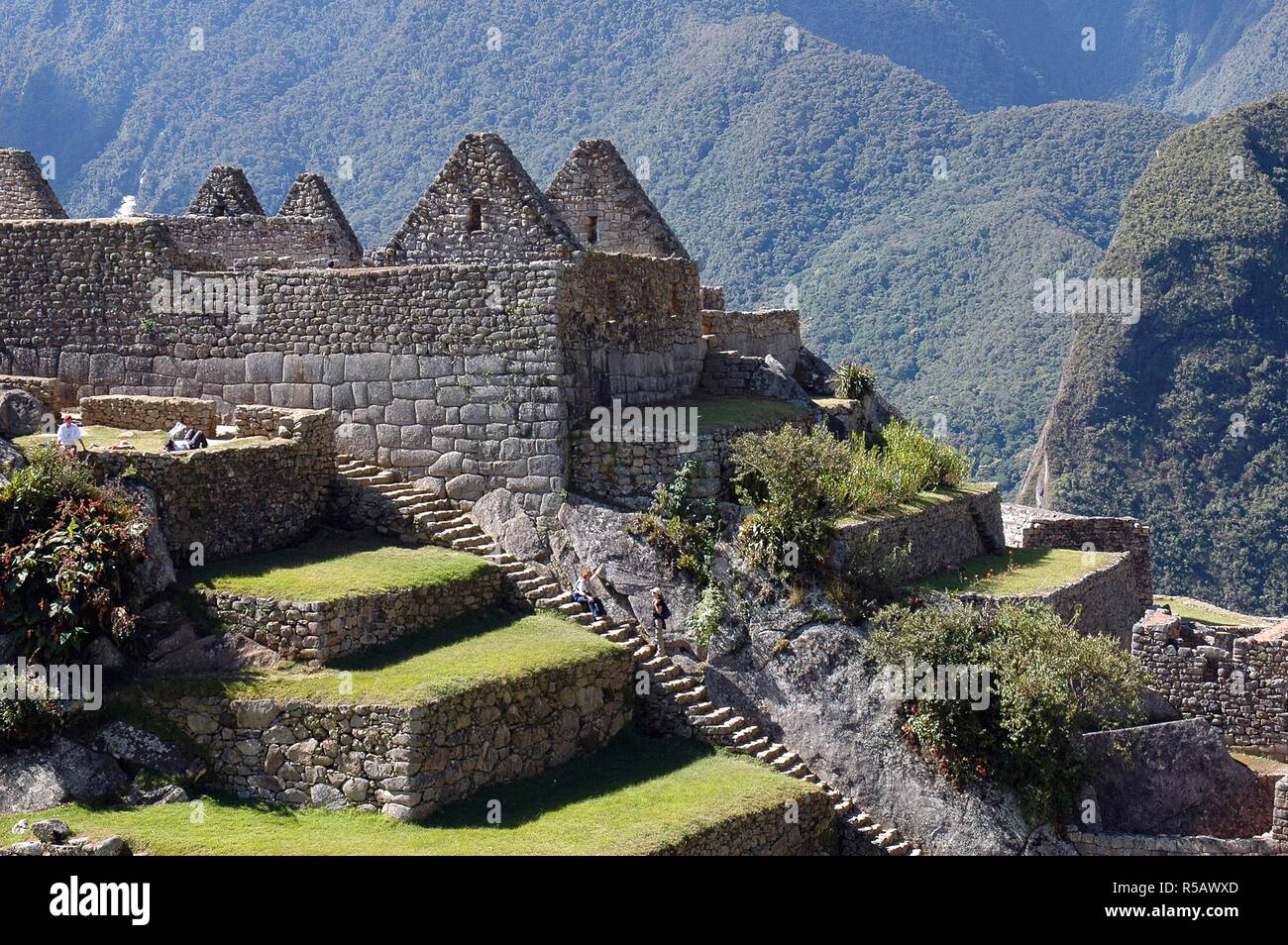 The Lost Incan City of Machu Picchu near Cusco, Peru. Machu Picchu is a ...
