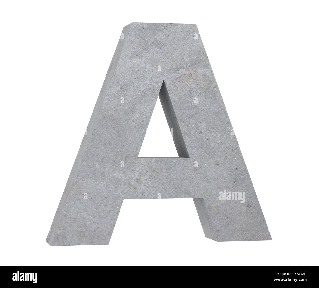Concrete Capital Letter - A isolated on white background. 3D render ...