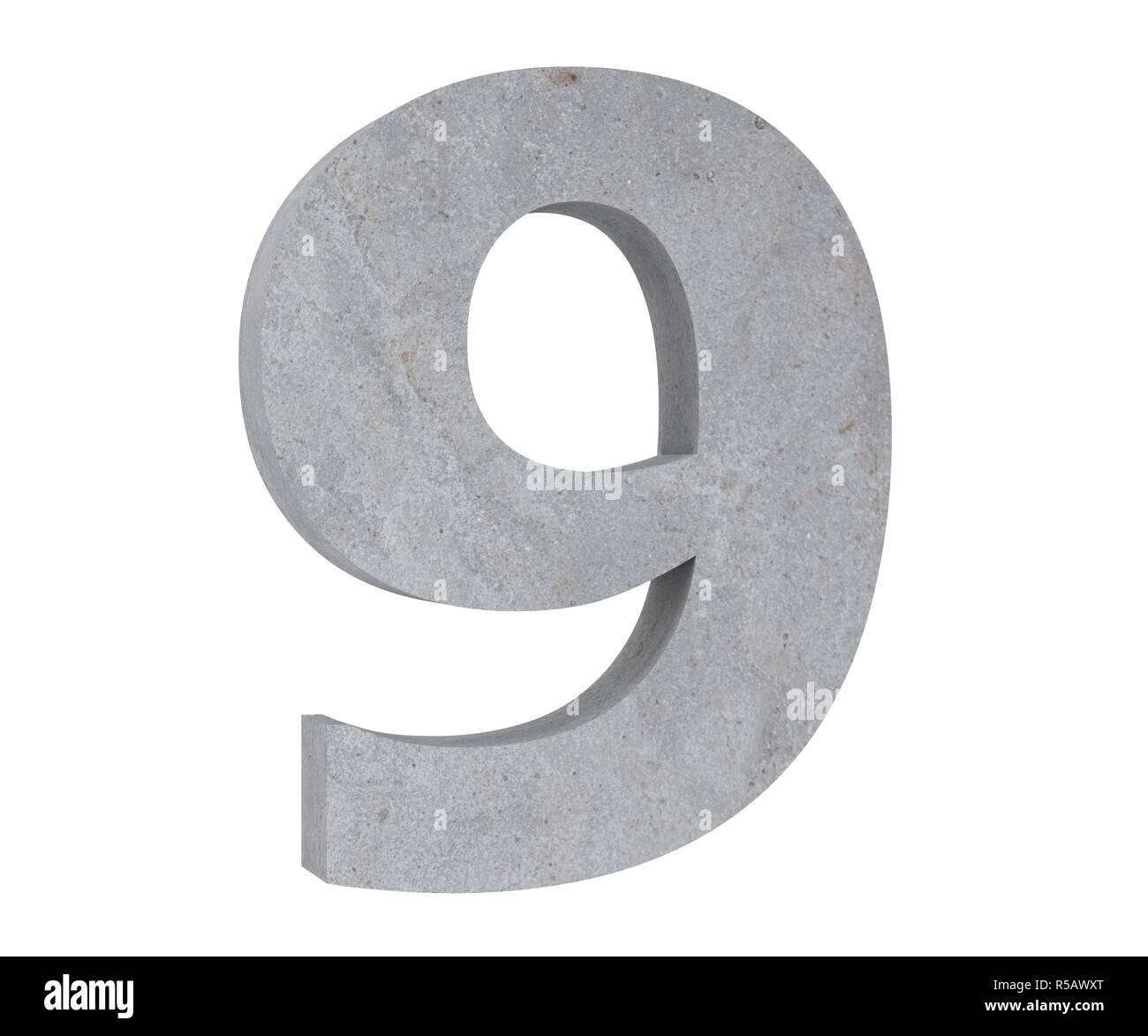 3D rendering concrete number 9 nine. 3D render Illustration Stock Photo ...