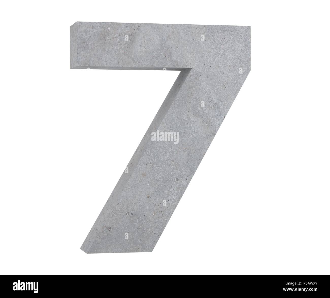3D rendering concrete number 7 seven. 3D render Illustration Stock ...