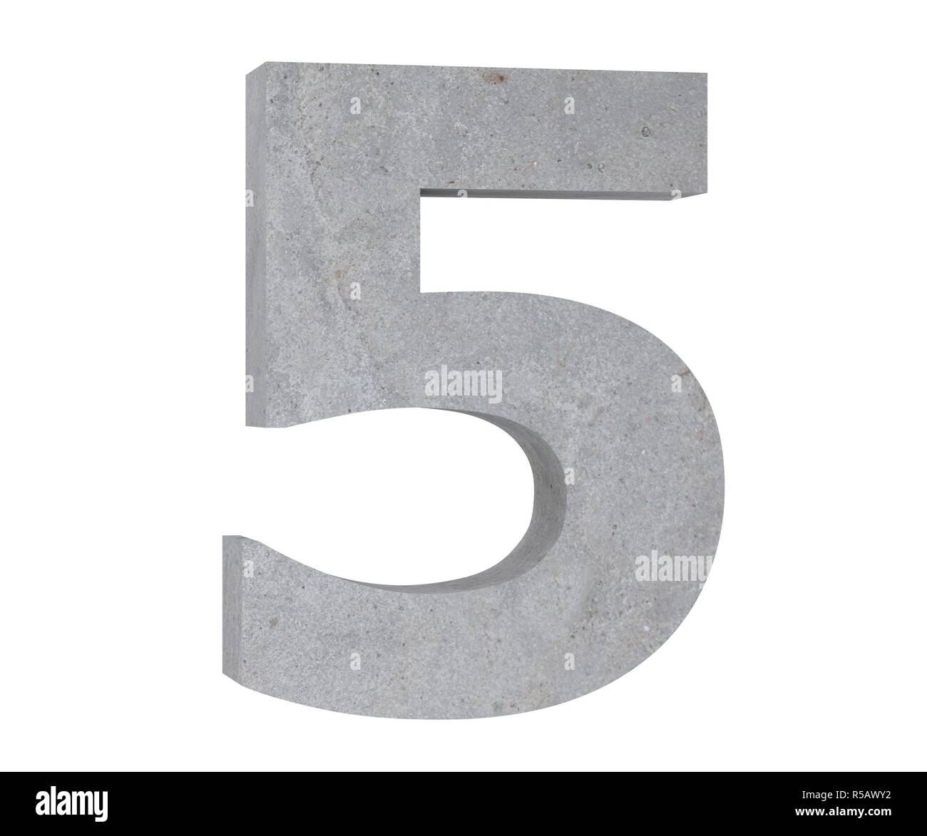 3D rendering concrete number 5 five. 3D render Illustration Stock Photo ...