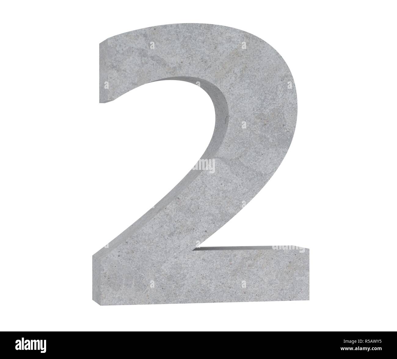 3D rendering concrete number 2 two. 3D render Illustration Stock Photo ...