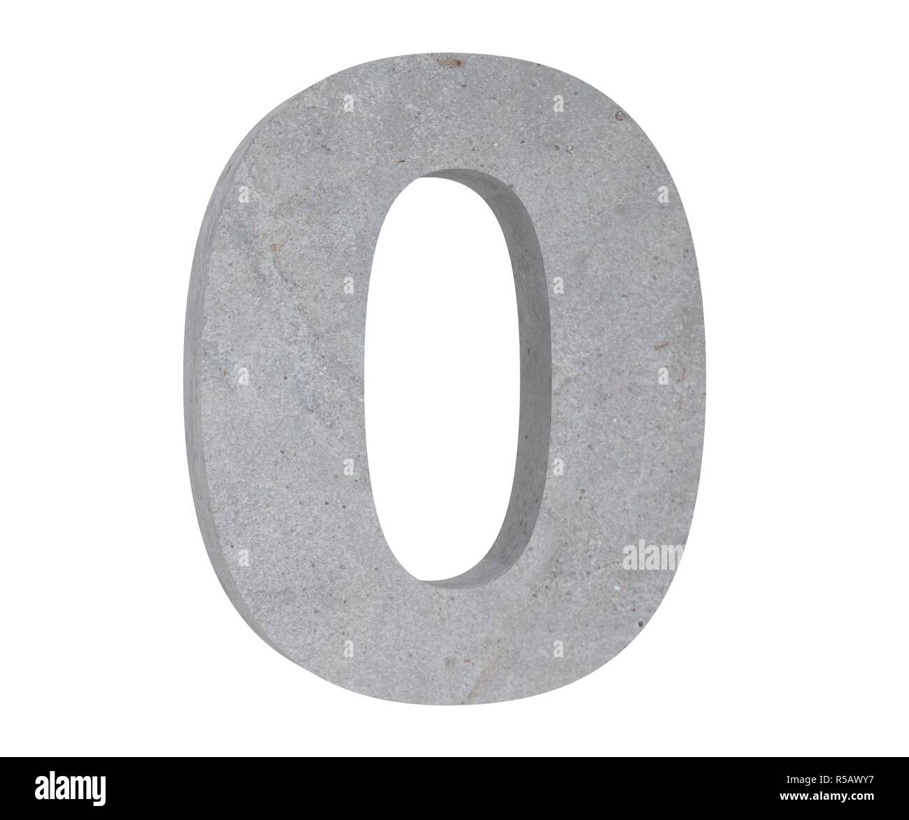 3D rendering concrete number 0 zero. 3D render Illustration Stock Photo ...