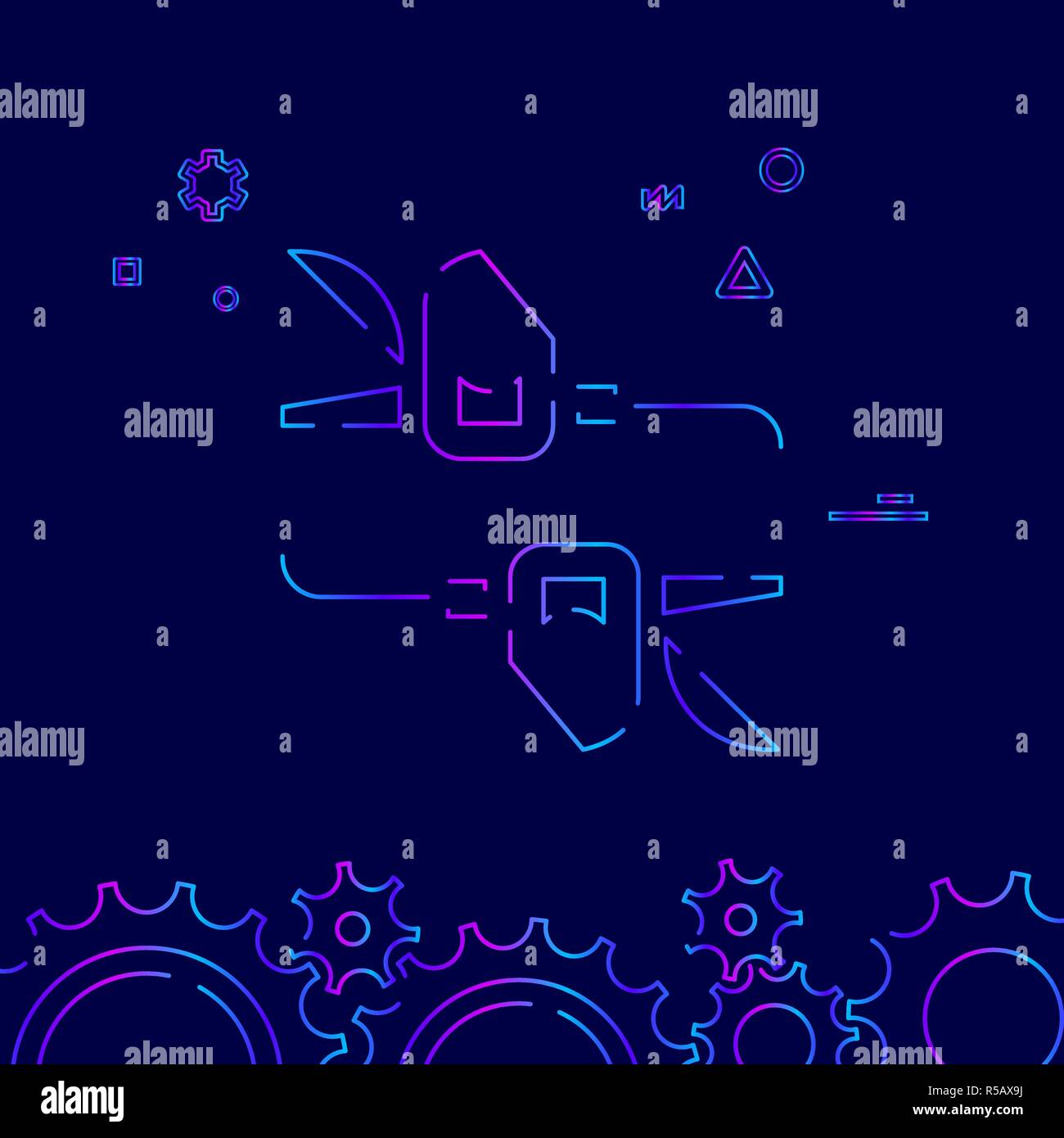 Bike or Bicycle Trigger Shifters Vector Line Icon, Symbol, Sign on a ...
