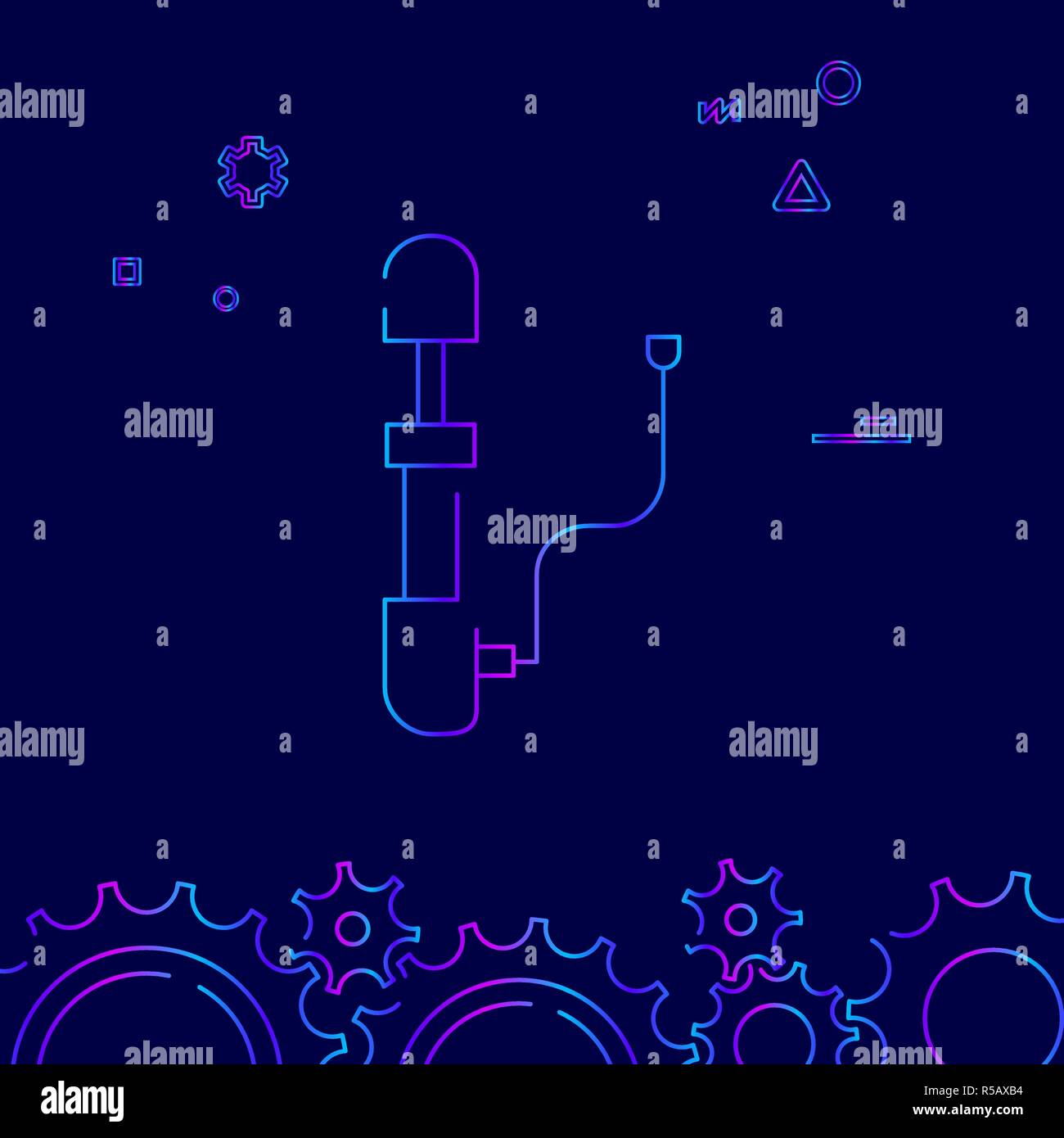Bike or Bicycle Air Pump Vector Line Icon, Symbol, Pictogram, Sign on a ...