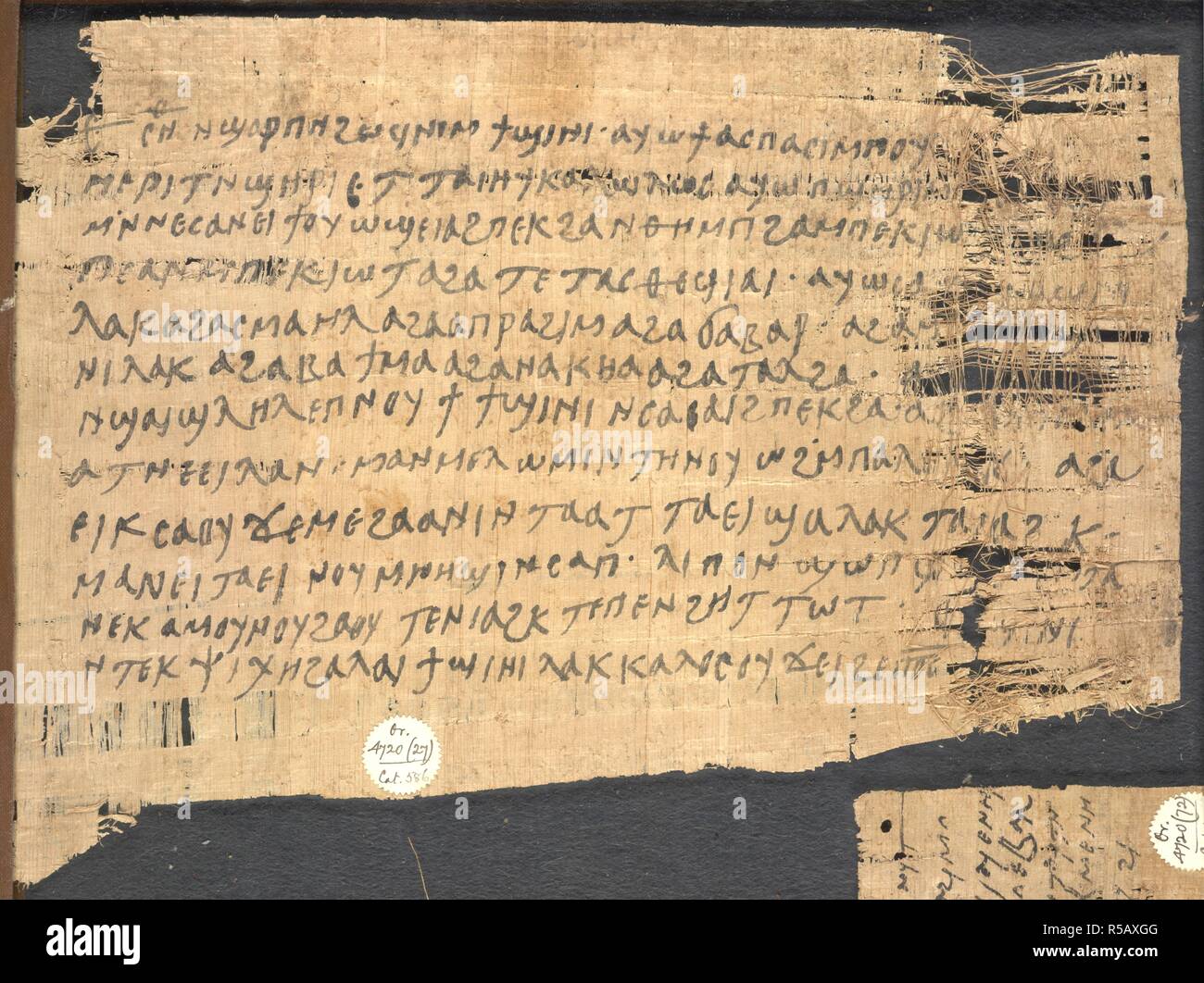 Papyrus. Cairo, AD 749. Papyrus; the text is written at right angles to ...