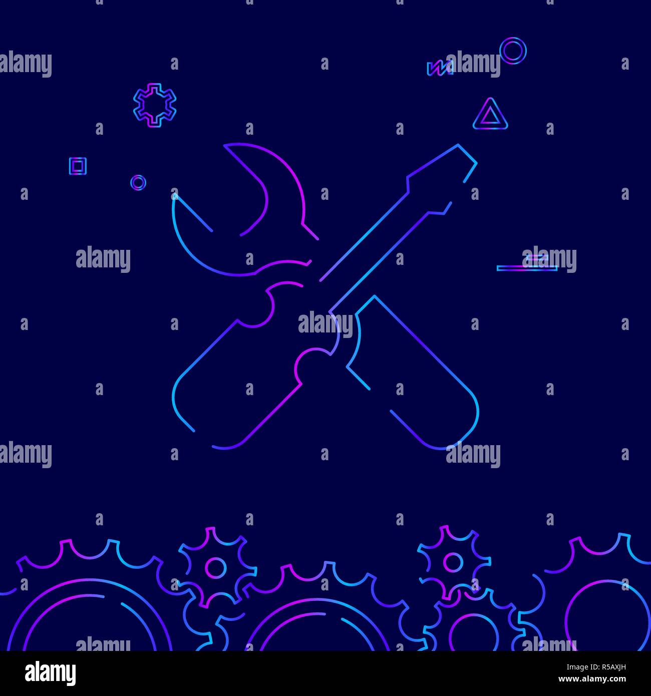 Bike or Bicycle Service, Repair Vector Line Icon, Symbol, Pictogram ...