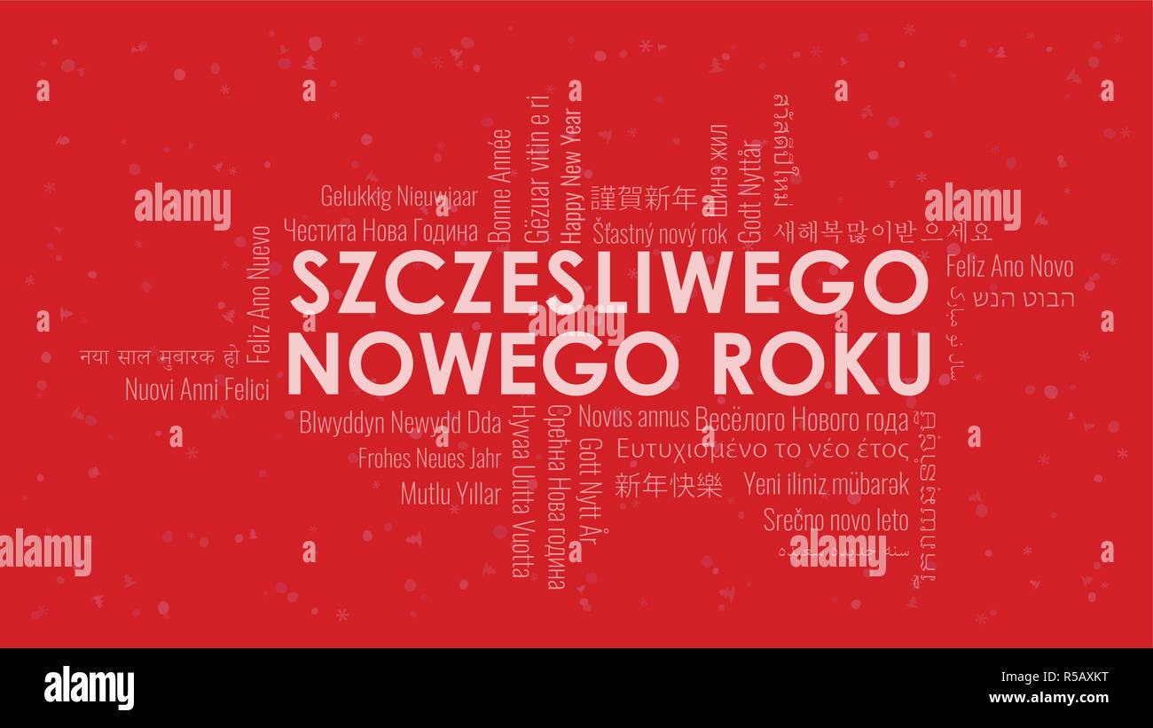 Happy New Year text in Polish 'Szczesliwego Nowego Roku' with word ...