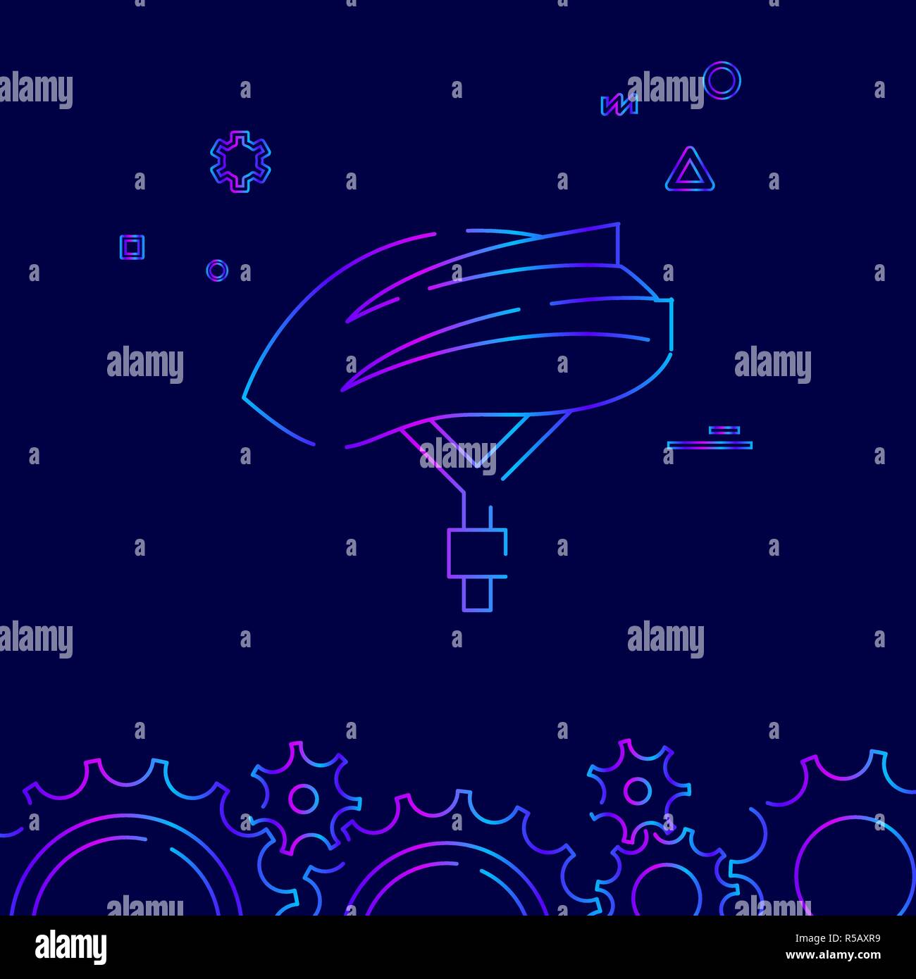 Bike or Bicycle Helmet Vector Line Icon, Symbol, Pictogram, Sign on a ...