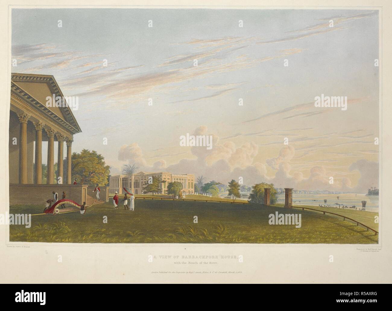 'A view of Barrackpore House, with the reach of the river'. Views of ...