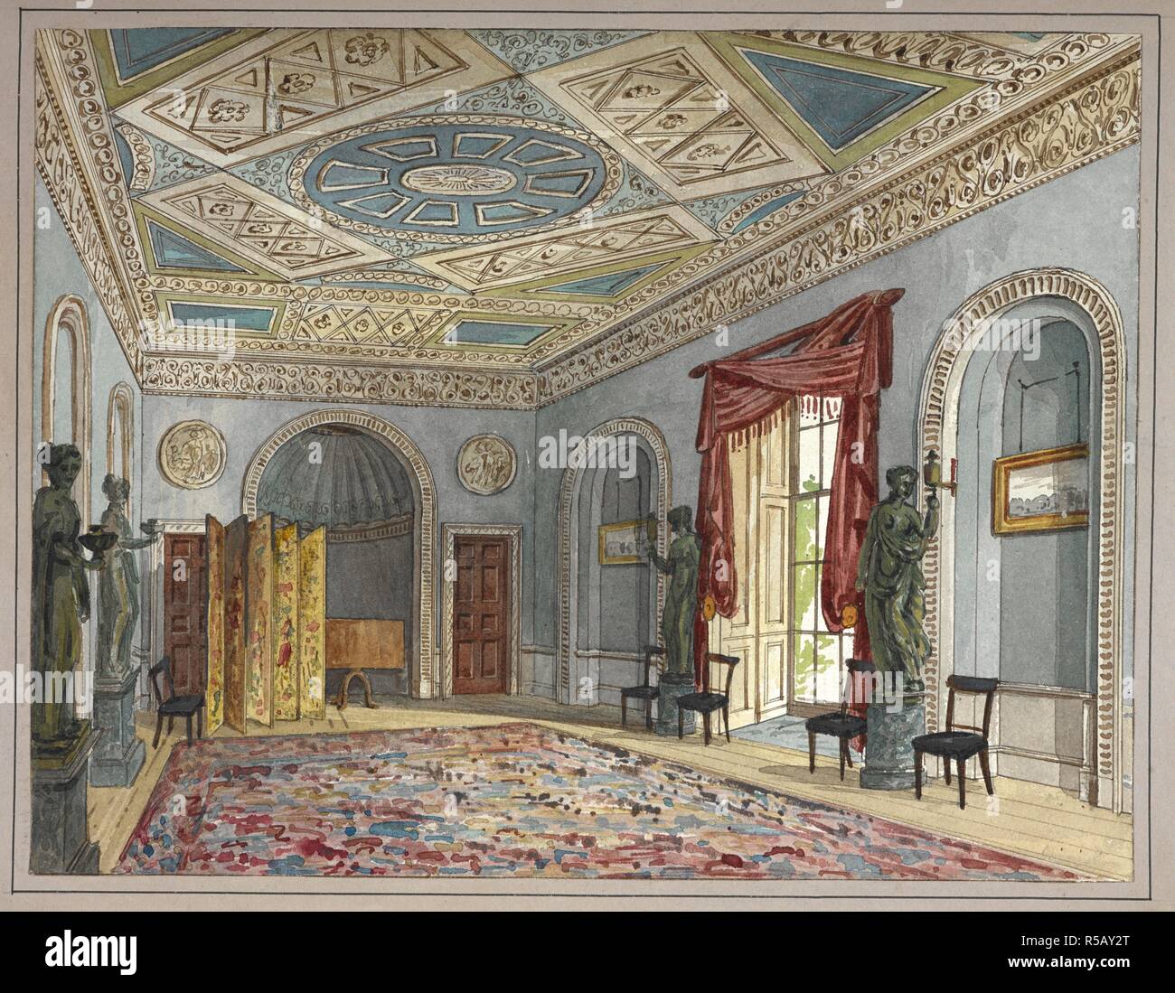 The interior of Pitzhanger Manor. Plans, Elevations, and perspective ...
