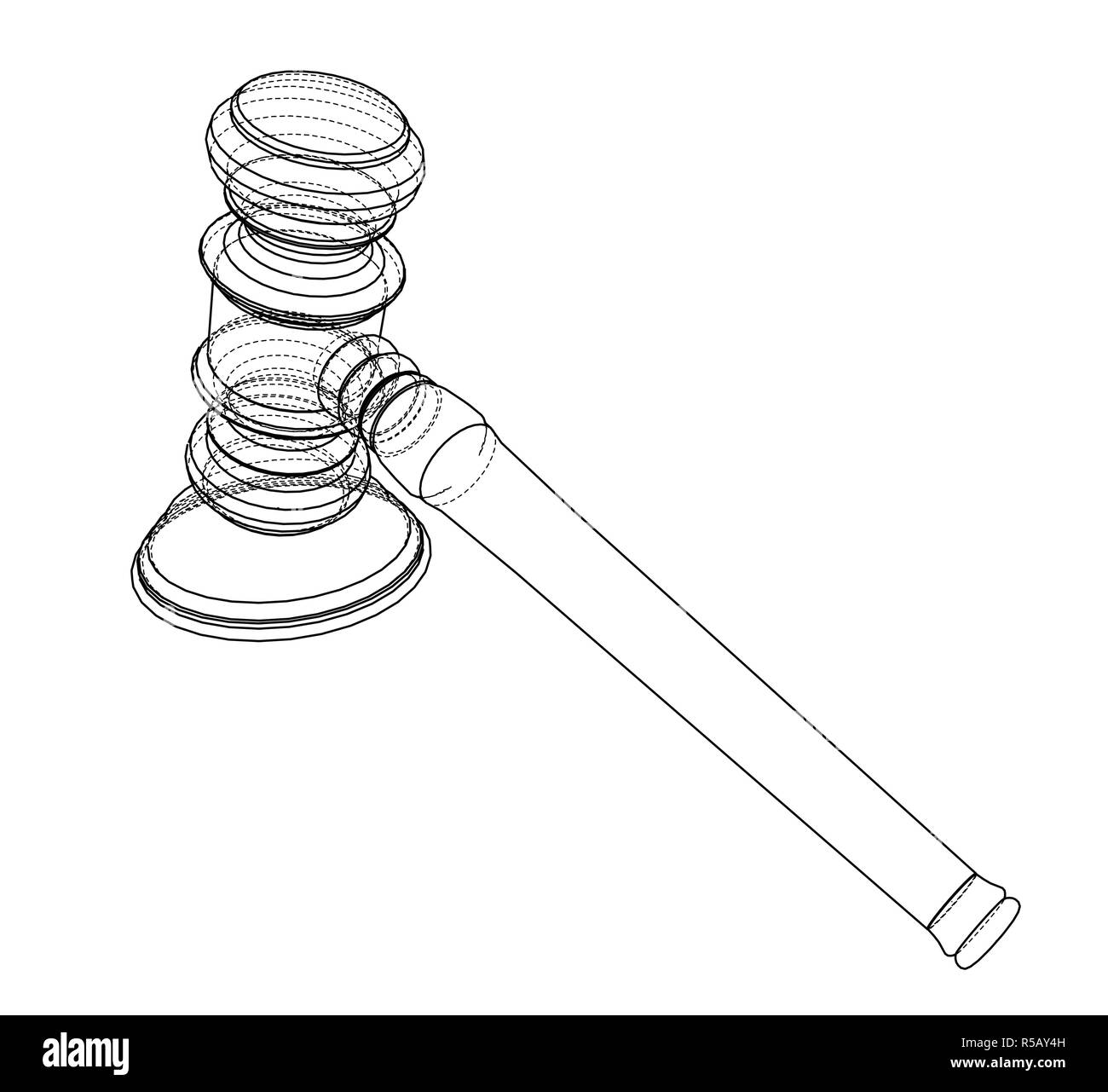 3D outline gavel. Vector rendering of 3d Stock Vector Image & Art - Alamy