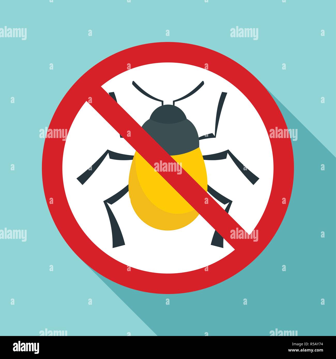 No virus bug icon. Flat illustration of no virus bug vector icon for ...