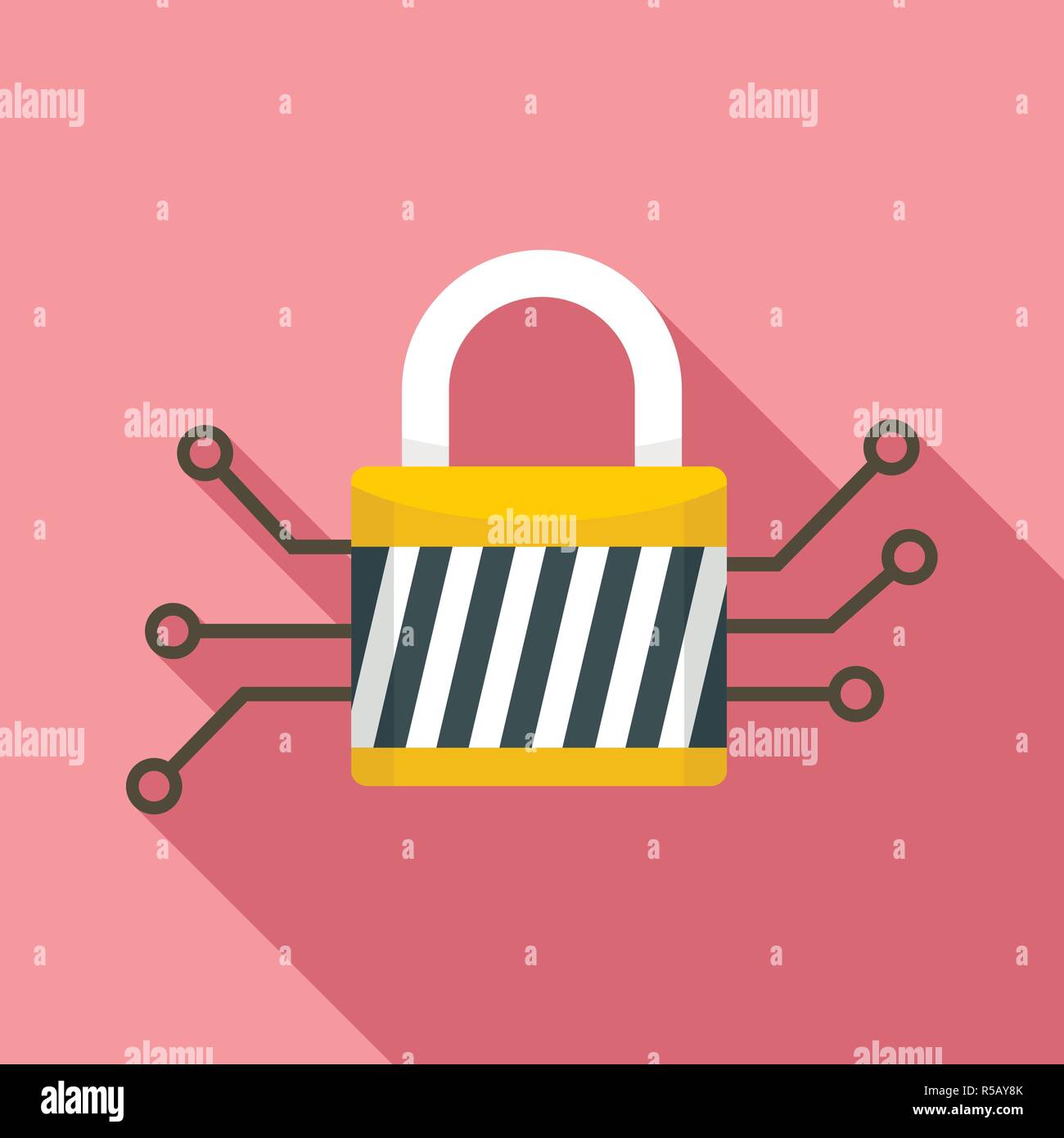 Digital padlock icon. Flat illustration of digital padlock vector icon ...