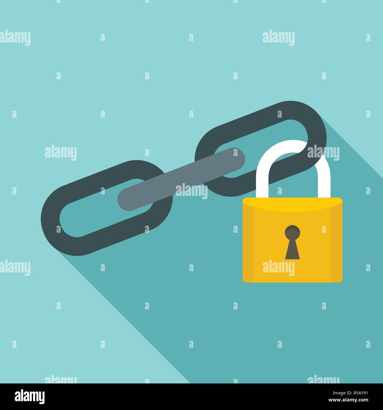 Secured lock icon. Flat illustration of secured lock vector icon for ...