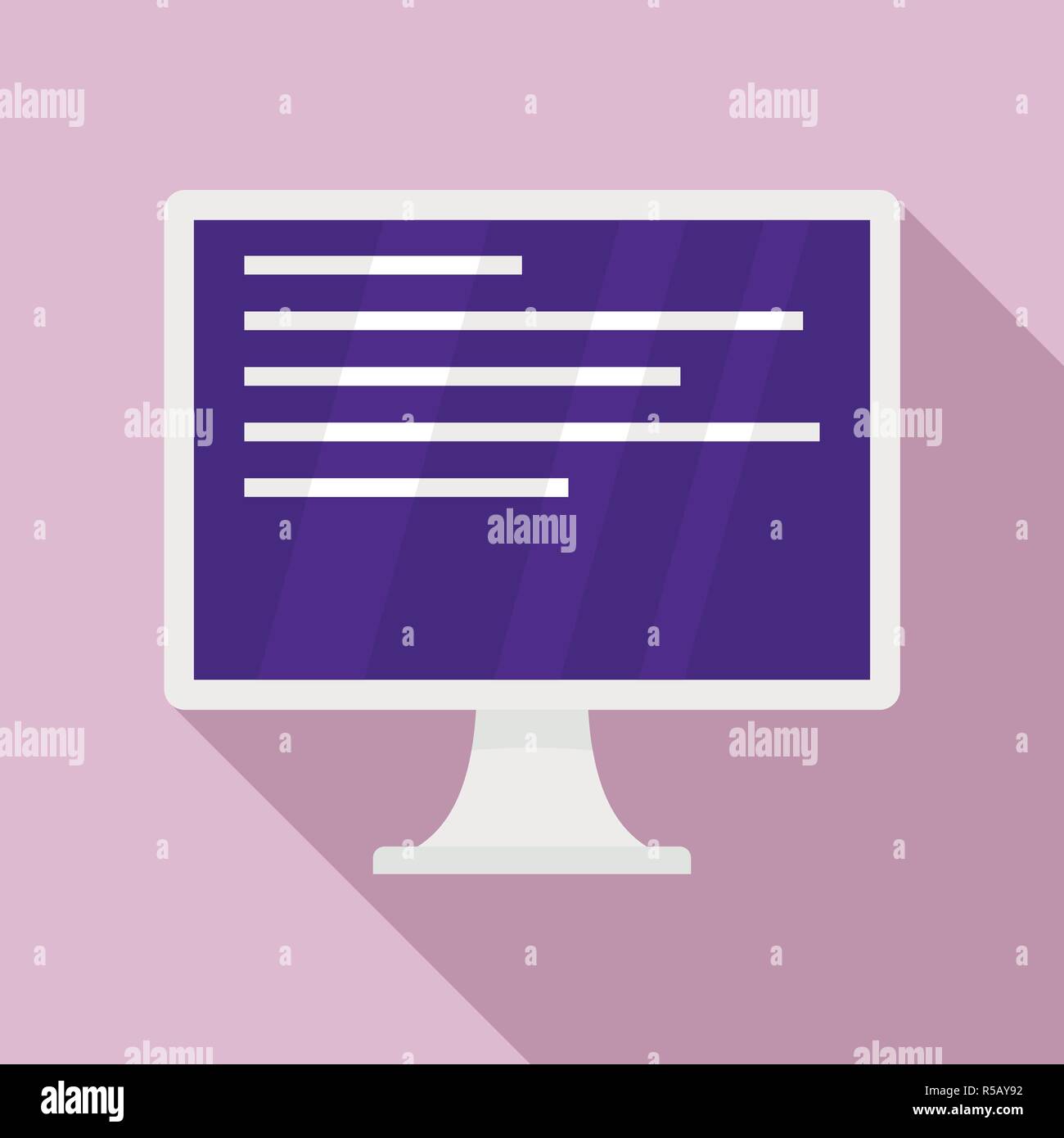 Computer blue screen icon. Flat illustration of computer blue screen ...