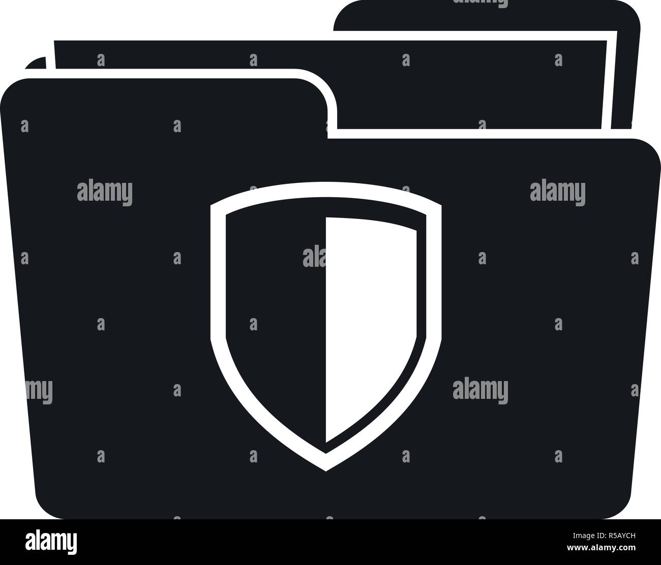 Protected folder icon. Simple illustration of protected folder vector ...