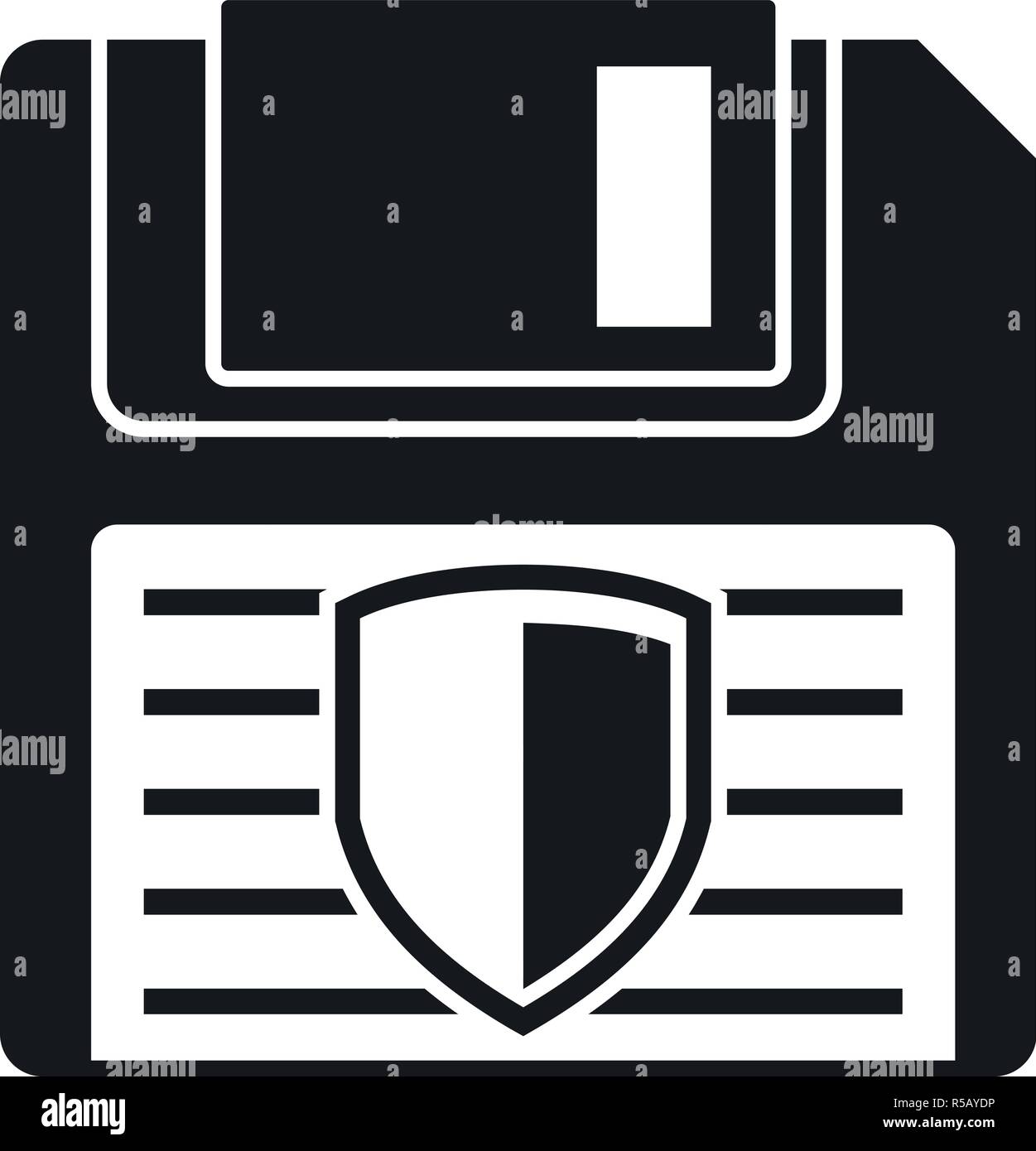 Floppy disk protected icon. Simple illustration of floppy disk ...