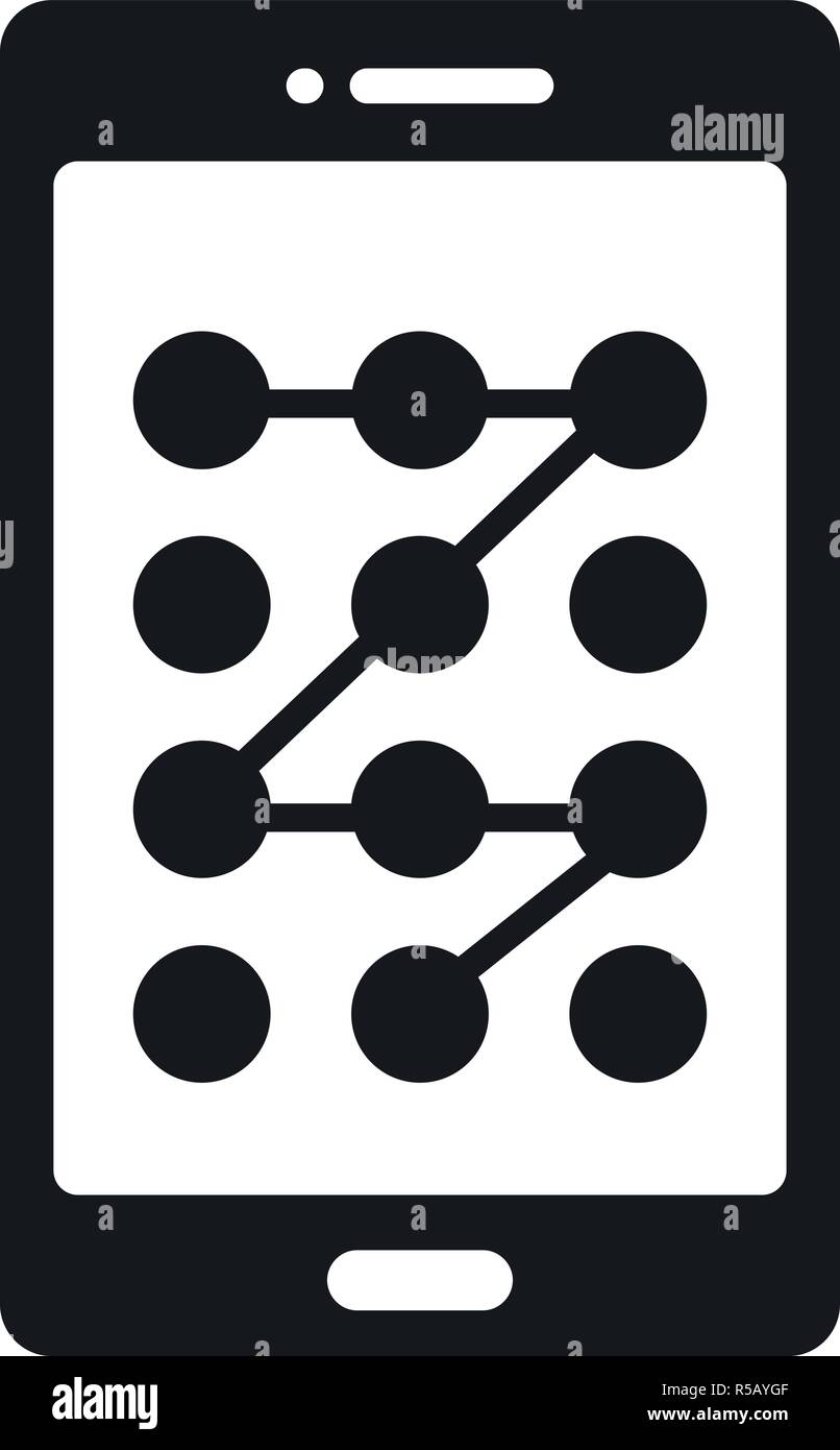 Screen sign lock icon. Simple illustration of screen sign lock vector ...