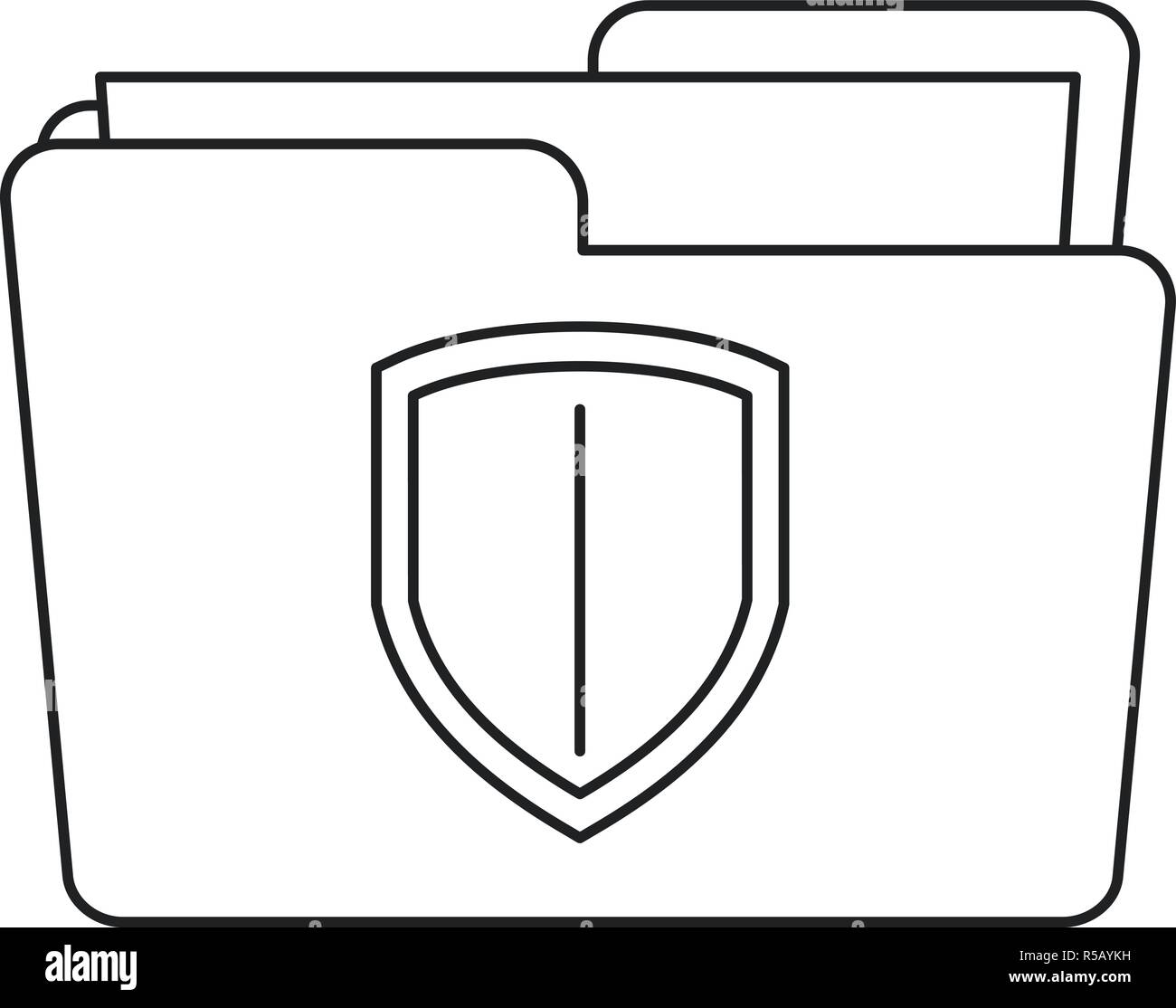 Protected folder icon. Outline illustration of protected folder vector ... Protected folder icon. Outline illustration of protected folder vector ...