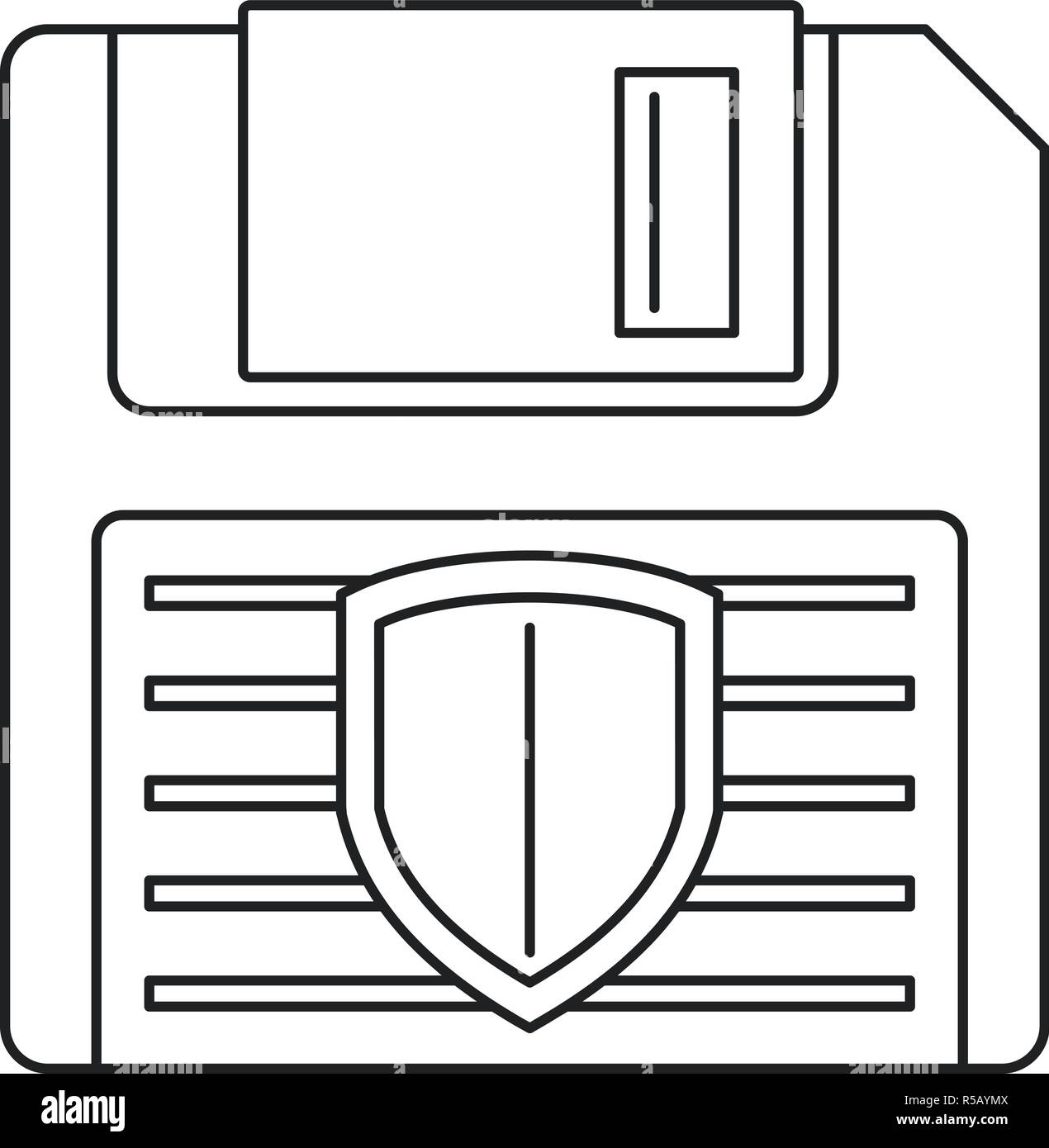 Floppy disk protected icon. Outline illustration of floppy disk ... Floppy disk protected icon. Outline illustration of floppy disk ...