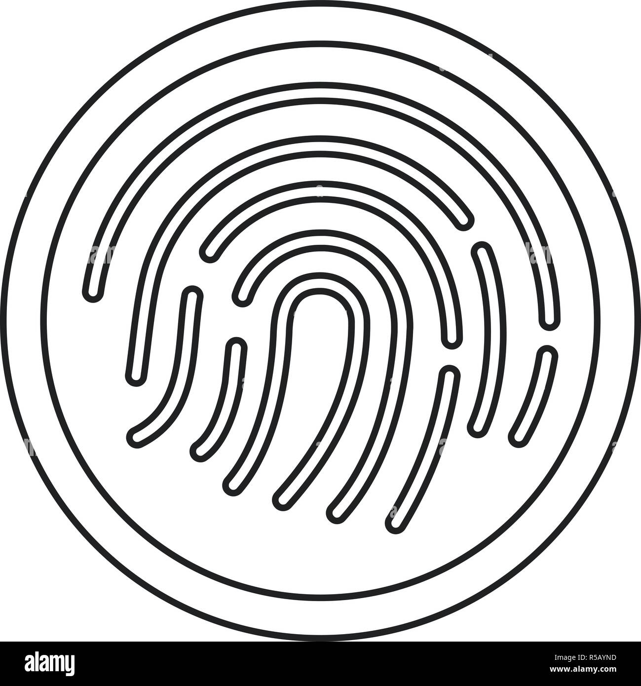 Fingerprint icon. Outline illustration of fingerprint vector icon for ...