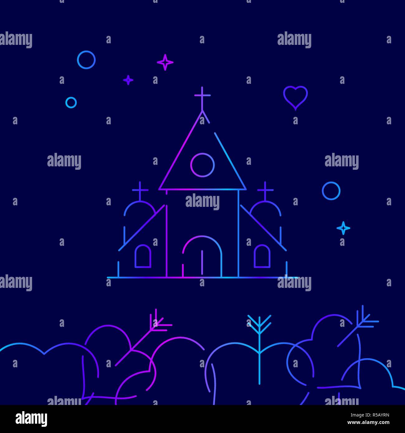 Chapel outline Stock Vector Images - Alamy