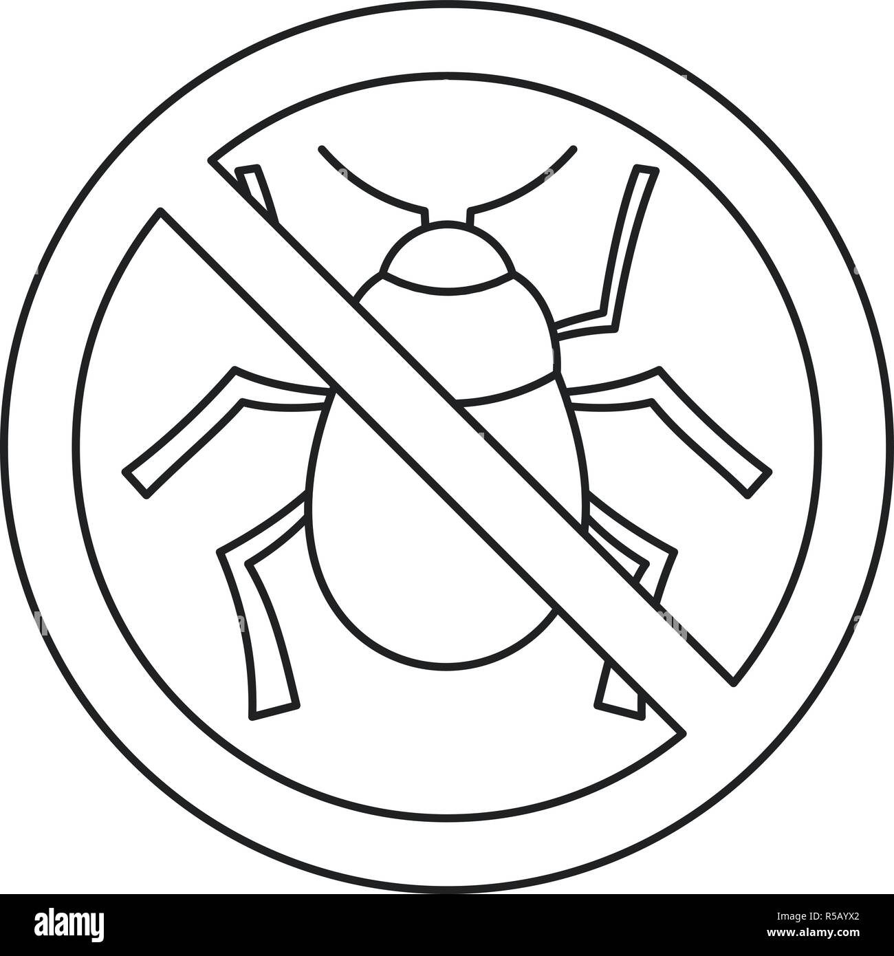 No virus bug icon. Outline illustration of no virus bug vector icon for web design isolated on ...