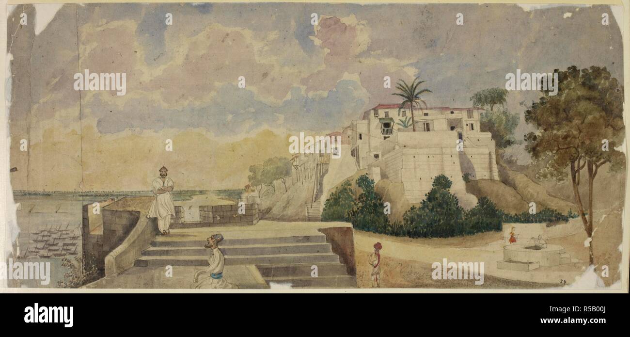 Inscribed on the back: â€˜Parsee Priestâ€™s House, Rampart Road, Broach ...