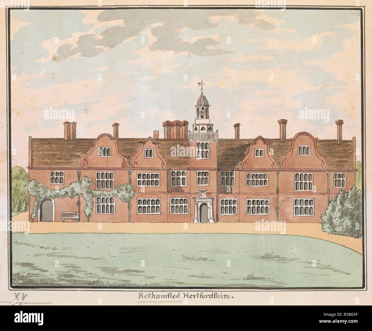 Rothamsted Manor: a red brick building with gables. Rothamsted ...
