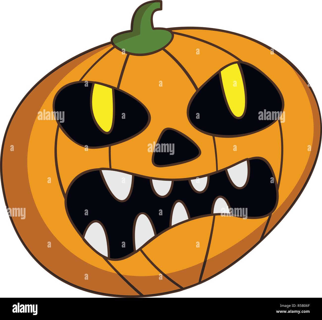 Scary pumpkin icon. Cartoon of scary pumpkin vector icon for web design ...