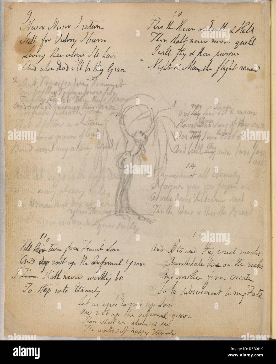 Poem and sketch by Blake. Notebook of William Blake. England; circa ...