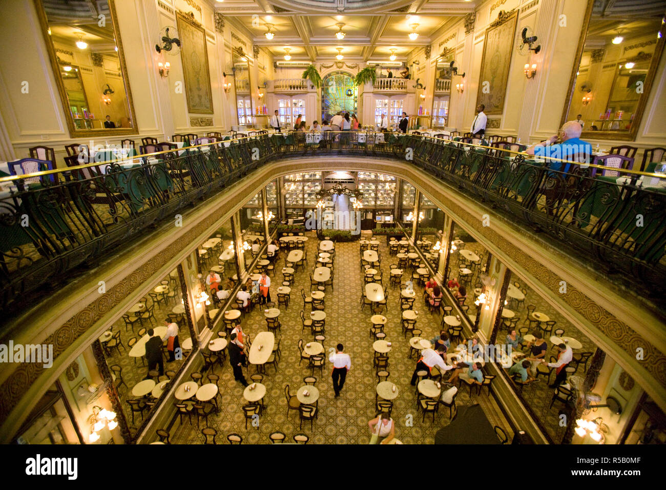 People dining at the Cristova Restaurant, Confeitaria Colombo, Rio de ...
