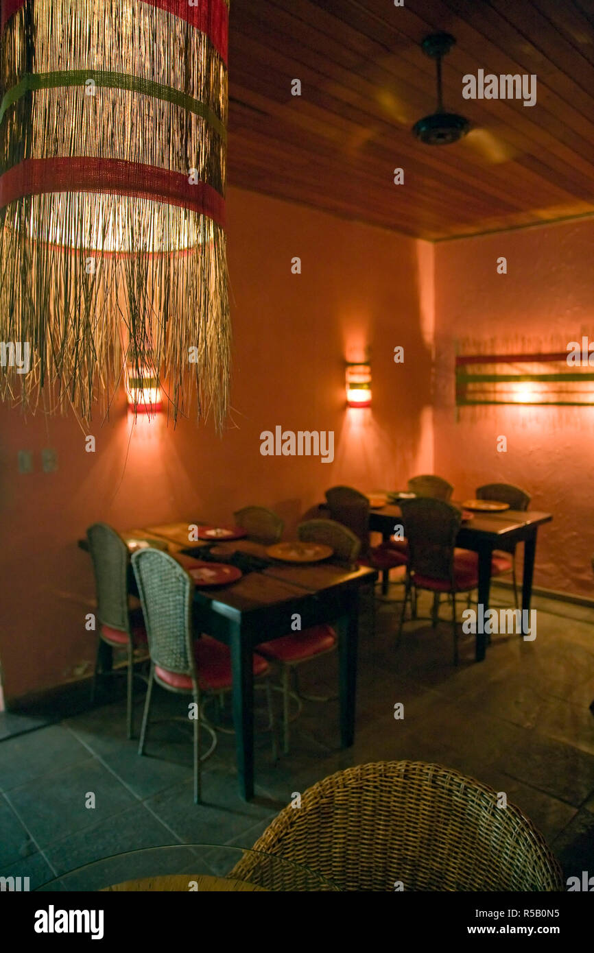 Stylish interior of the Restaurant at the Hotel Cafe Bahia, Salvador ...
