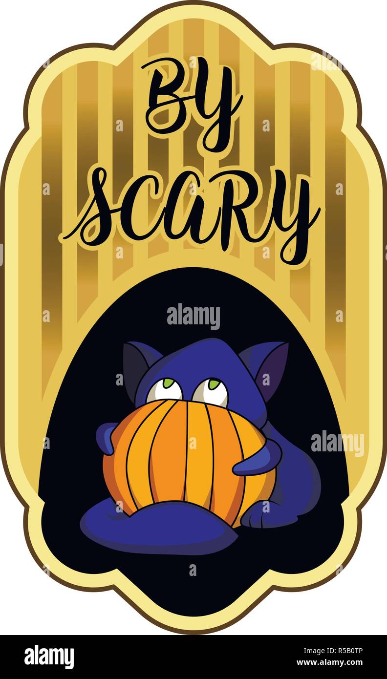 Scary halloween logo. Cartoon of scary halloween vector logo for web ...